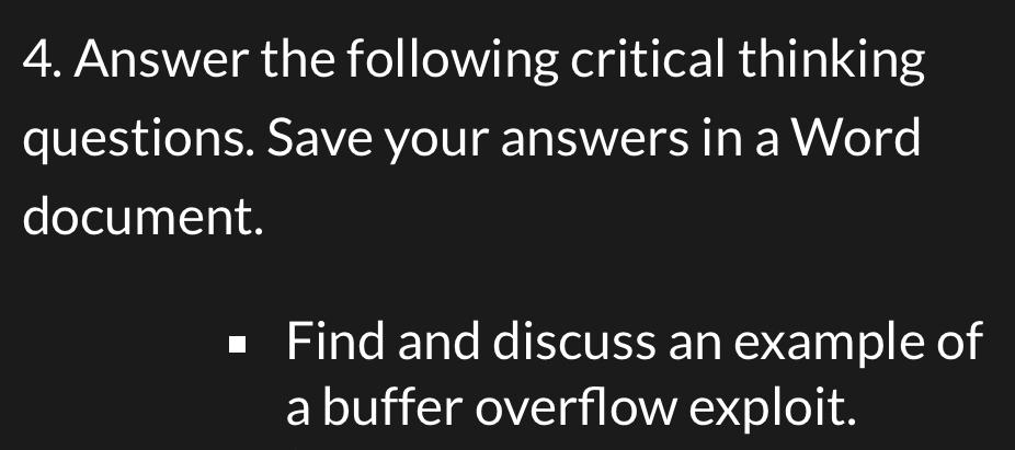Solved Answer the following critical thinking questions. | Chegg.com