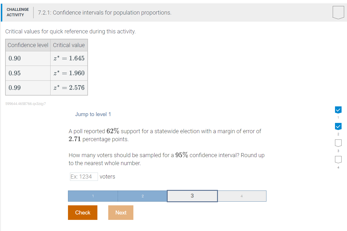 Solved A poll reported 62% ﻿support for a statewide election | Chegg.com