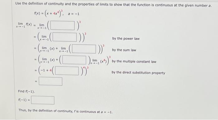 Solved Use the definition of continuity and the properties | Chegg.com