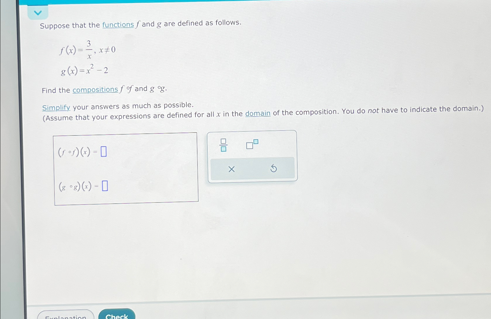 Solved Suppose that the functions f ﻿and g ﻿are defined as | Chegg.com