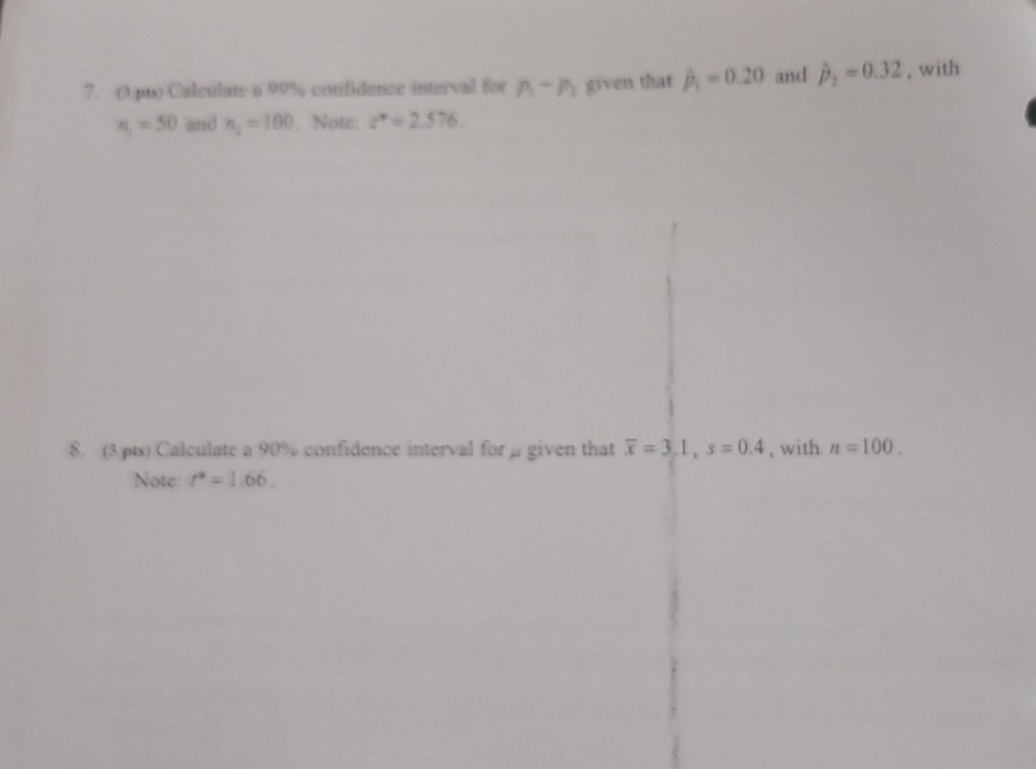 Solved n1=50− and n=100. Note,∗=2576 8. (3 pas) Calculate a | Chegg.com