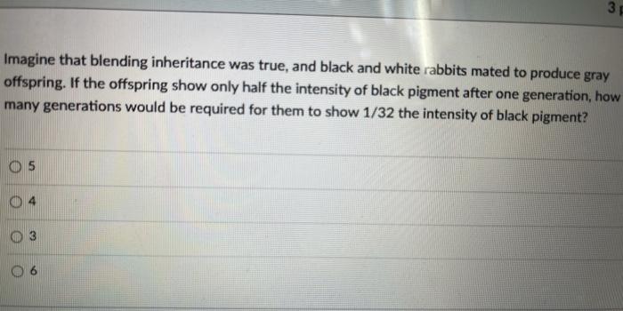Solved 3 Imagine that blending inheritance was true, and | Chegg.com