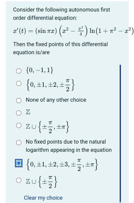 Solved Consider the following autonomous first order | Chegg.com