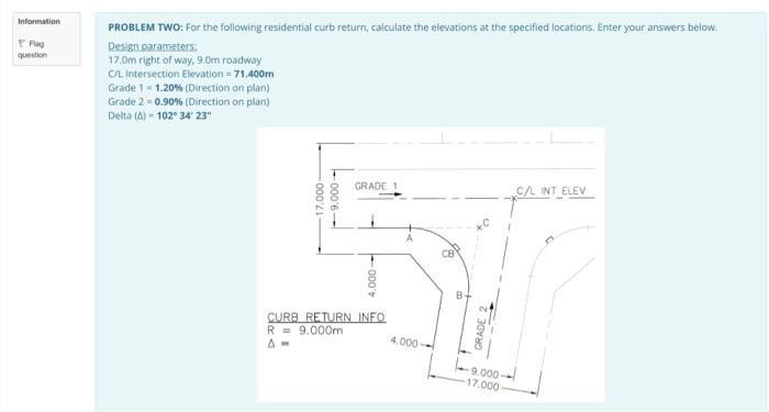 Information question PROBLEM TWO: For the following | Chegg.com