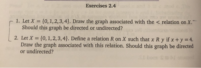 Solved Exercises 2.4 relation on X. - 1. Let X = | Chegg.com