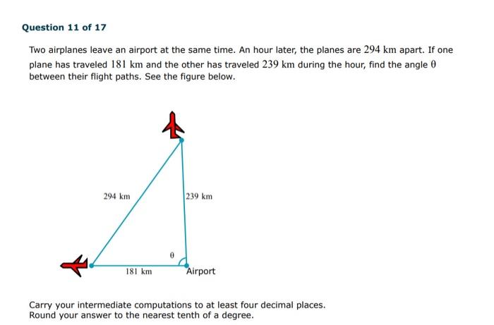 Solved Two airplanes leave an airport at the same time. An | Chegg.com