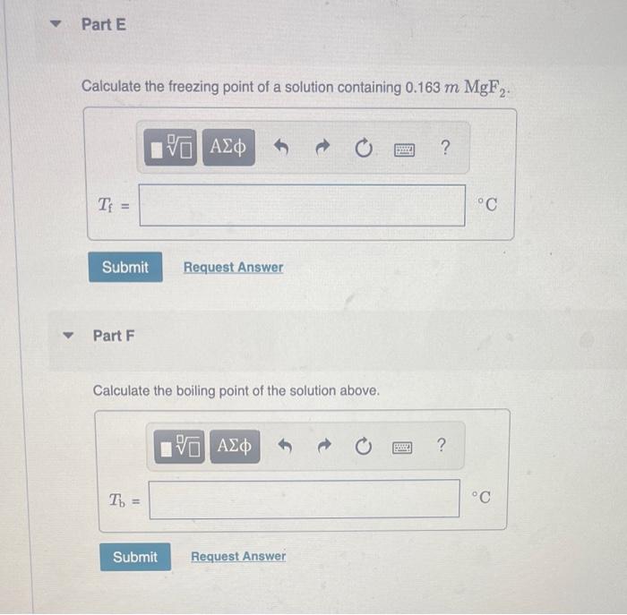 Solved Calculate the freezing point of a solution containing | Chegg.com