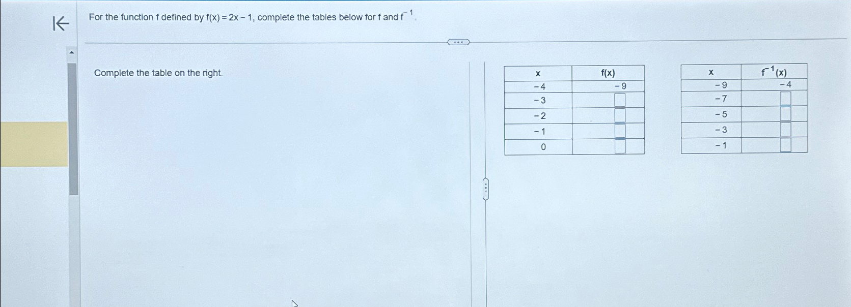 Solved For the function f ﻿defined by f(x)=2x-1, ﻿complete | Chegg.com
