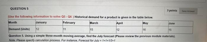 Solved (Use the following information to solve Q5 - Q6 ) | Chegg.com