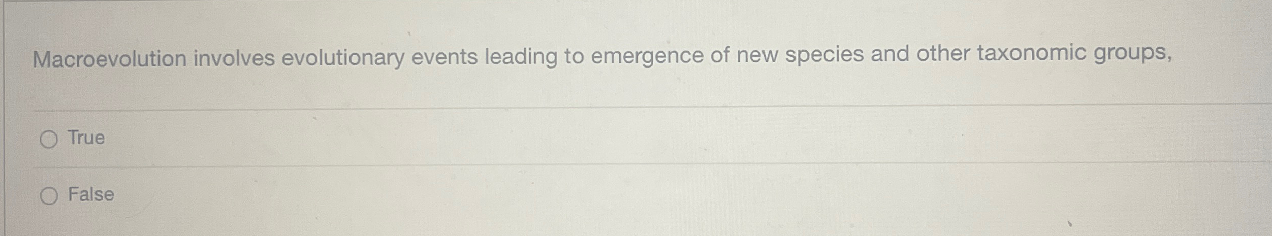 Solved Macroevolution involves evolutionary events leading | Chegg.com
