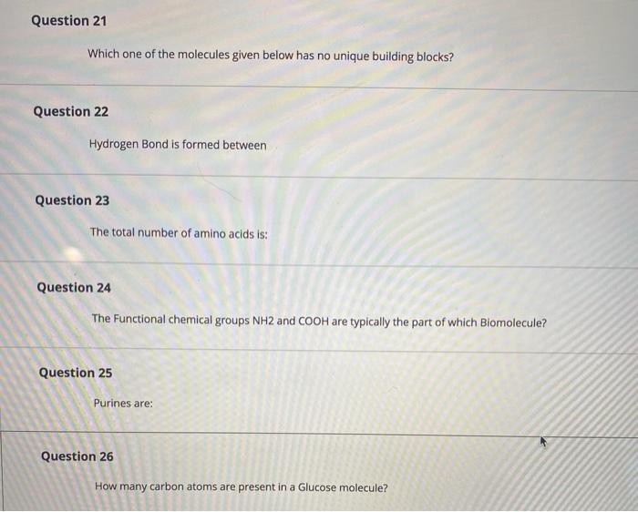 Solved Question 15 The COOH and NH2 are present in Question | Chegg.com