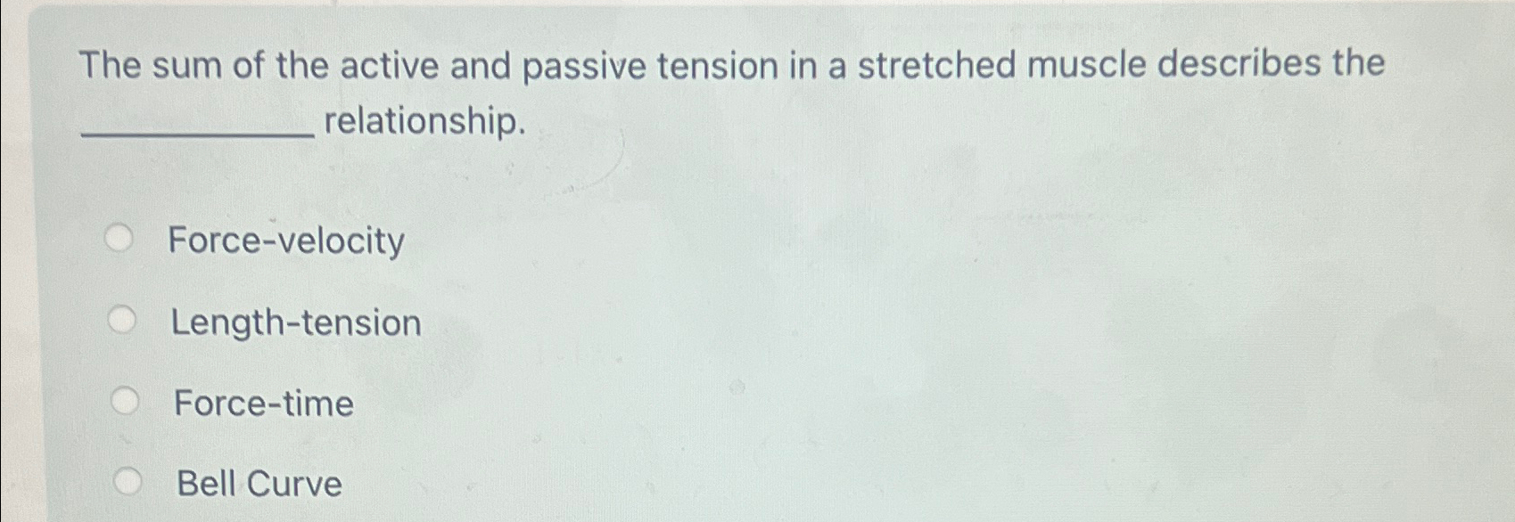 Solved The sum of the active and passive tension in a | Chegg.com