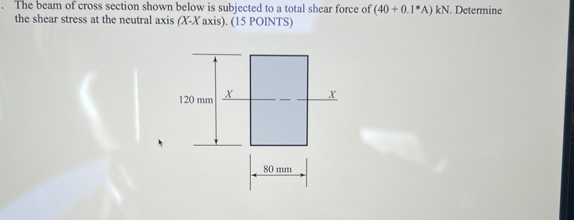 Solved The beam of cross section shown below is subjected to | Chegg.com