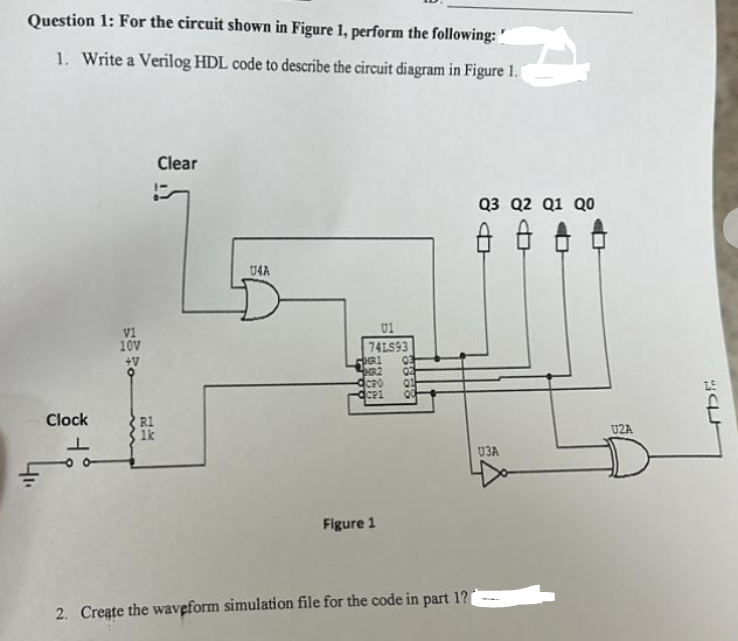 Solved Question 1: For the circuit shown in Figure 1, | Chegg.com