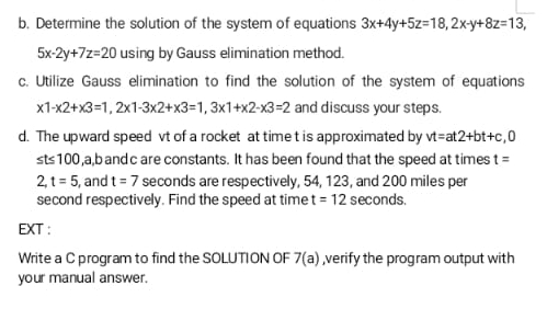 Solved b. ﻿Determine the solution of the system of equations | Chegg.com