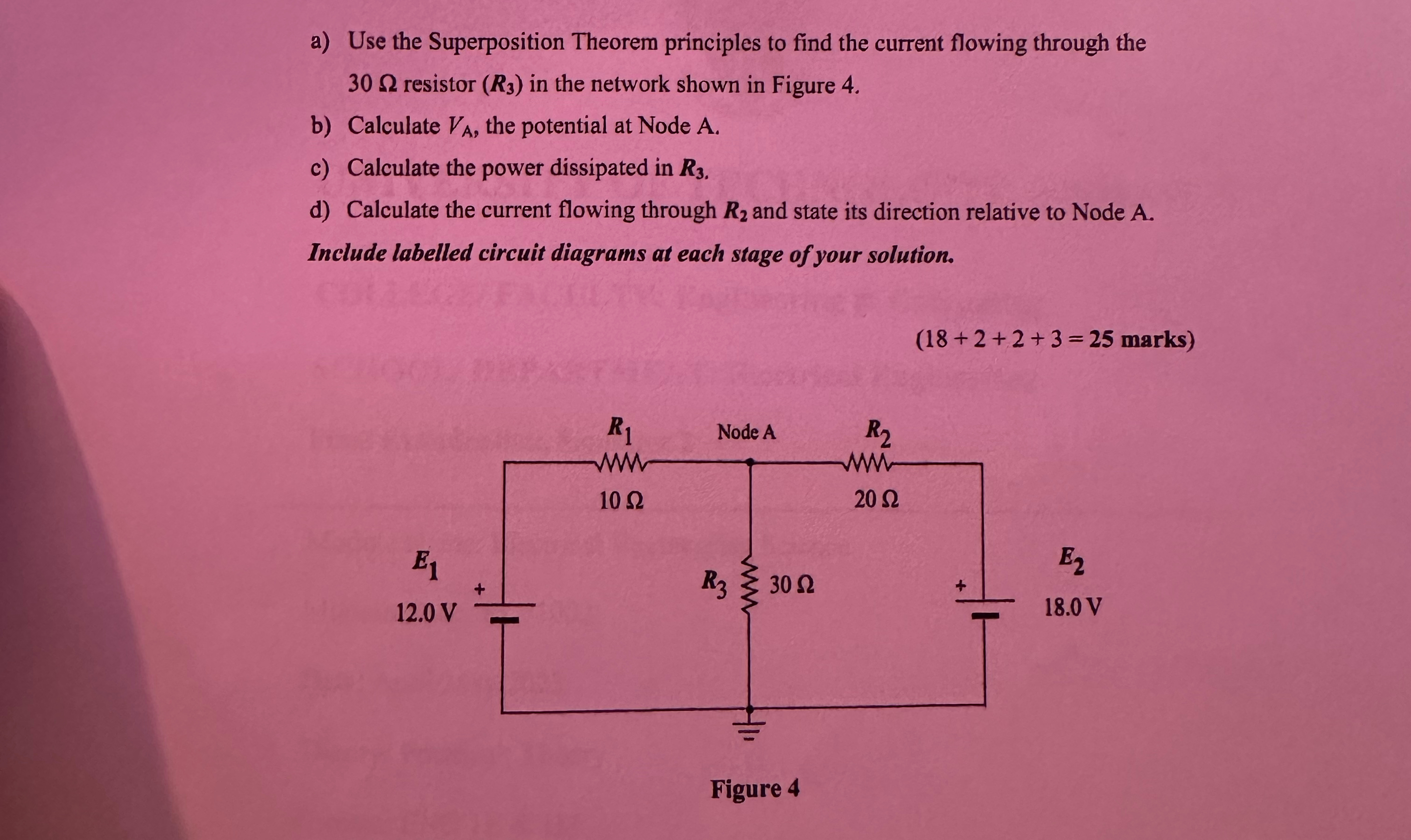 Solved a) ﻿Use the Superposition Theorem principles to find | Chegg.com