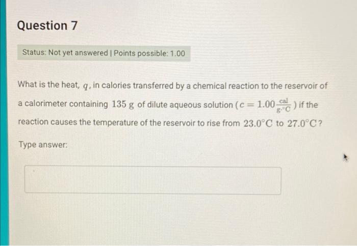 Solved Question 7 Status: Not yet answered I Points | Chegg.com