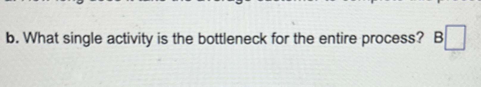 Solved b. ﻿What single activity is the bottleneck for the | Chegg.com