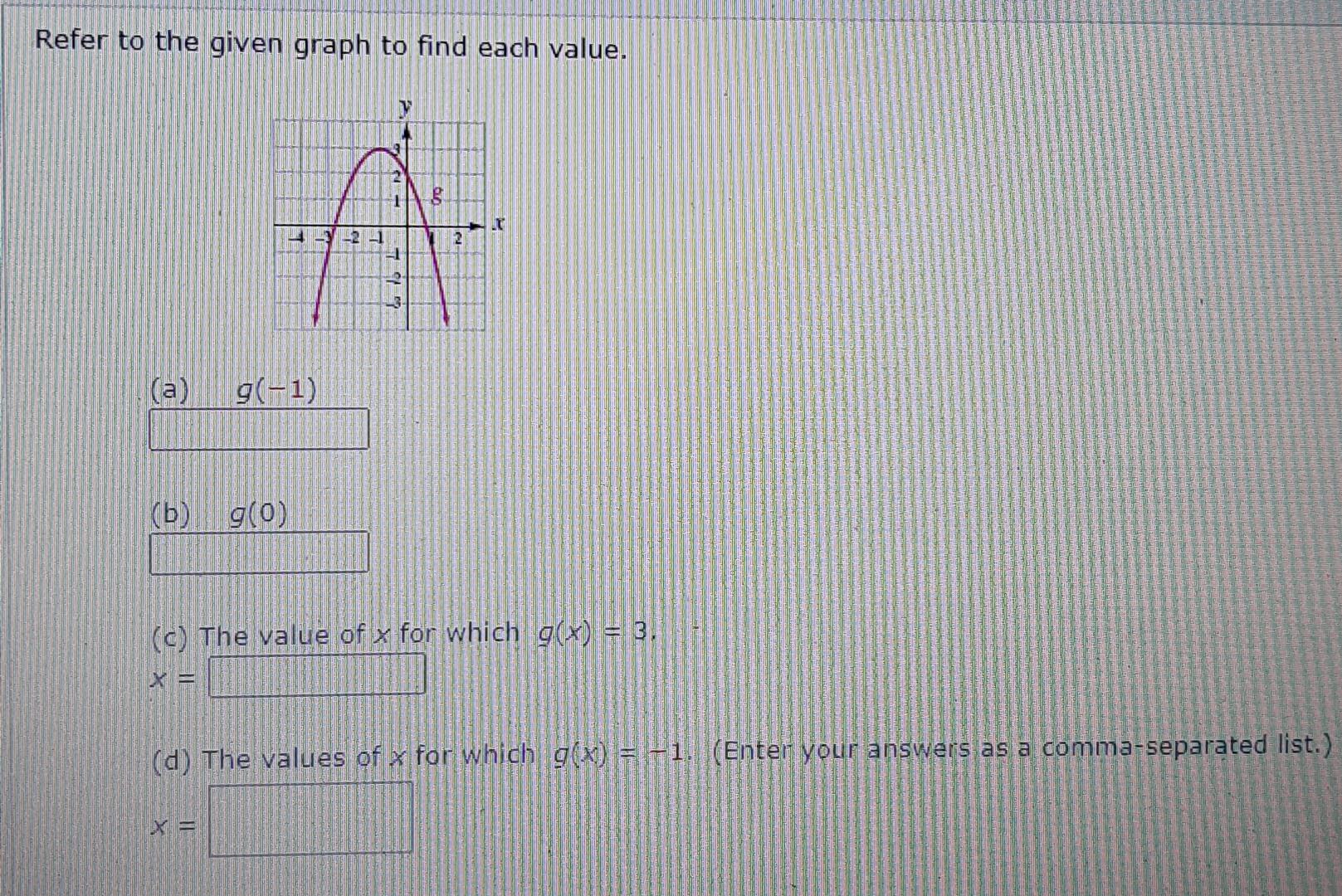 Solved Refer to the given graph to find each value. (a) | Chegg.com