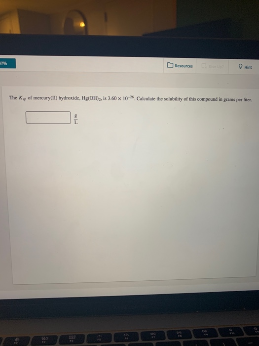 Solved Resources Hint The Kp of mercury(II) hydroxide, | Chegg.com