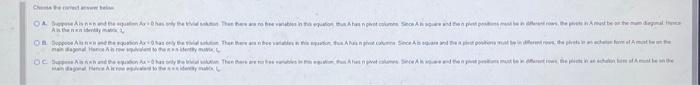 Solved Suppose A is n×n and the equation Ax=0 has only the | Chegg.com