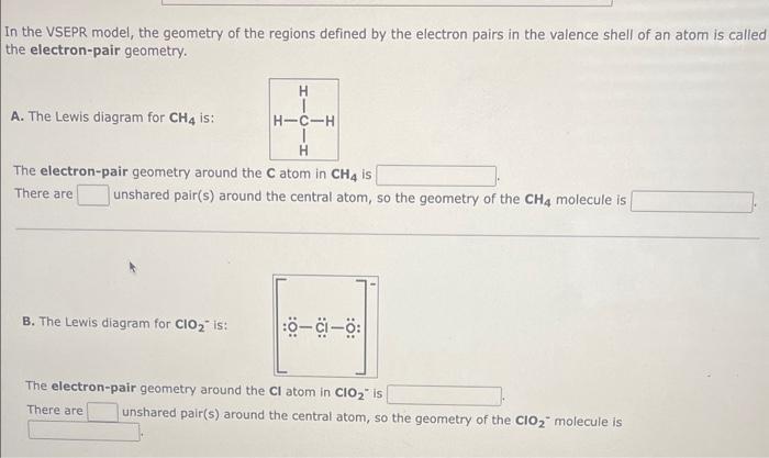 Solved In the VSEPR model, the geometry of the regions | Chegg.com