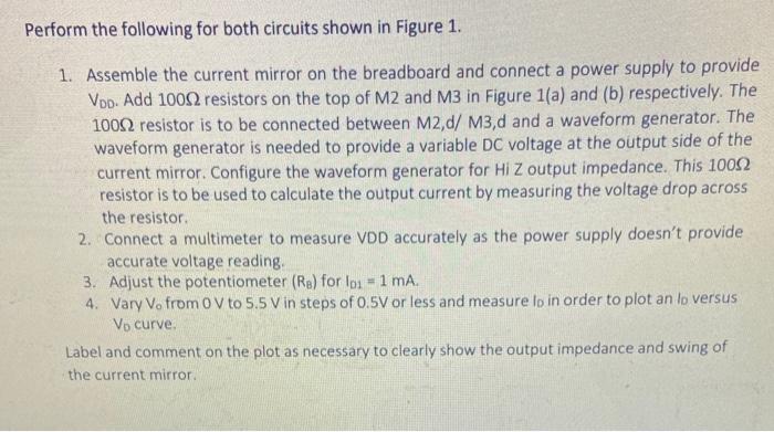 Figure 1 An Nmos Current Mirror A Without And B