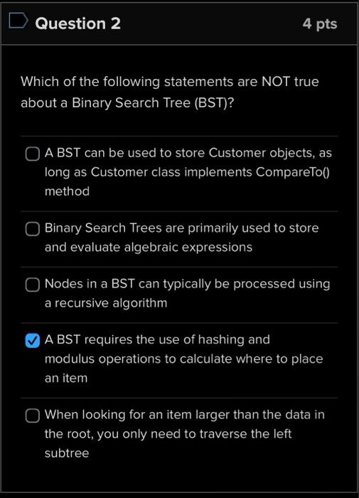 Solved Question 3 Select All Answers That Hold True About A