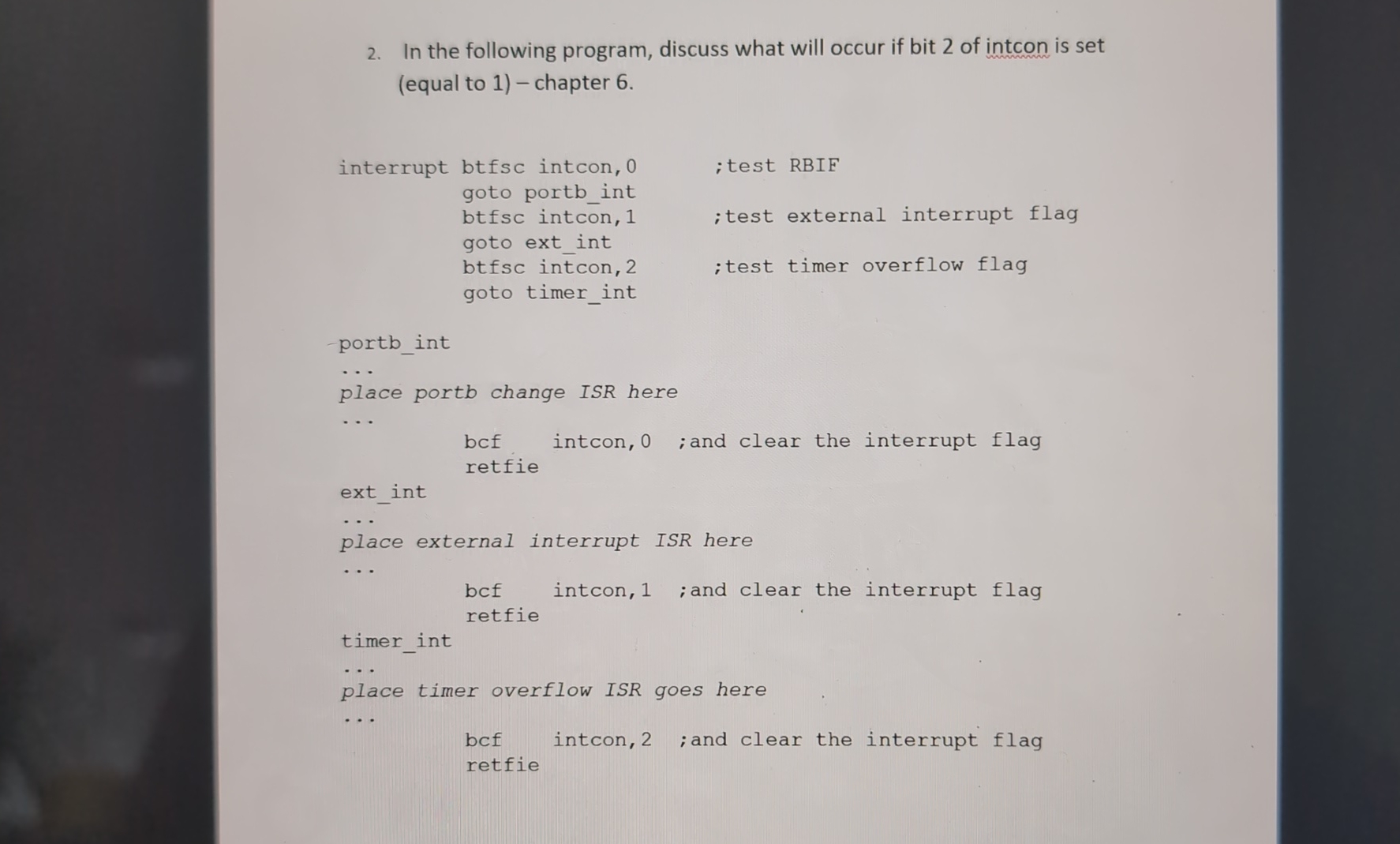 Solved In the following program, discuss what will occur if | Chegg.com