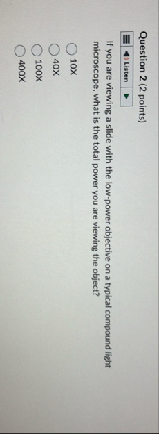 Solved Question 2 (2 ﻿points)If you are viewing a slide with | Chegg.com