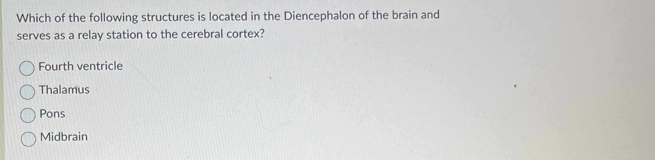 Solved Which of the following structures is located in the | Chegg.com