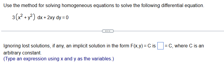 Solved Use the method for solving homogeneous equations to | Chegg.com