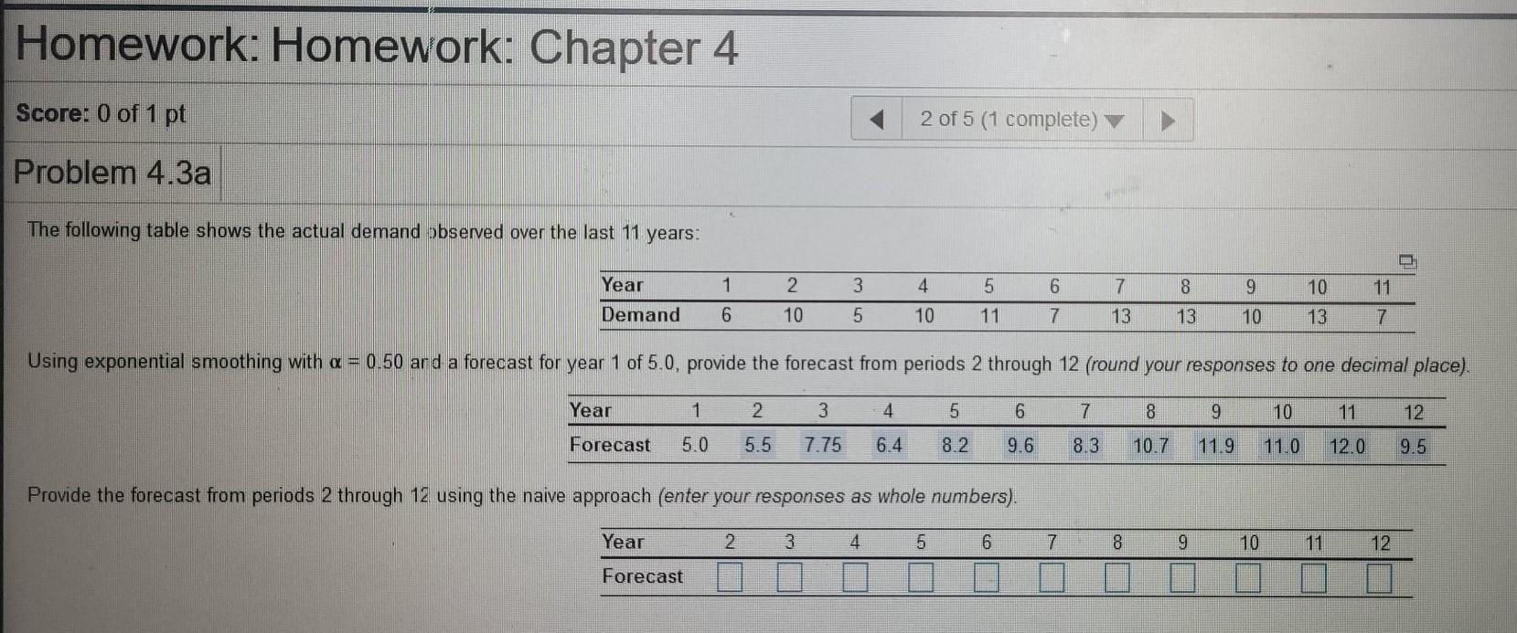 Solved Homework Homework Chapter 4 Score 0 Of 1 Pt 2 Of 5