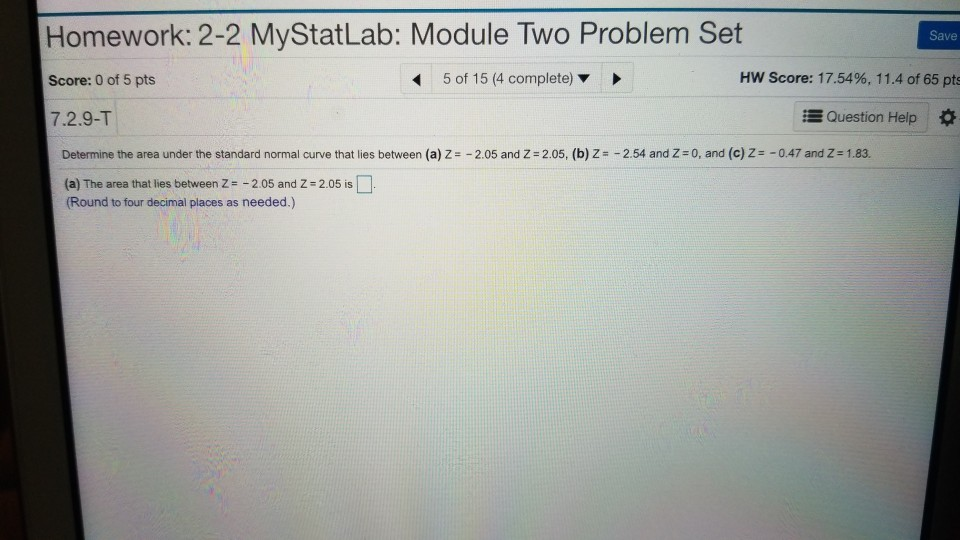 Solved Homework: 2-2 MyStatLab: Module Two Problem Set Save | Chegg.com