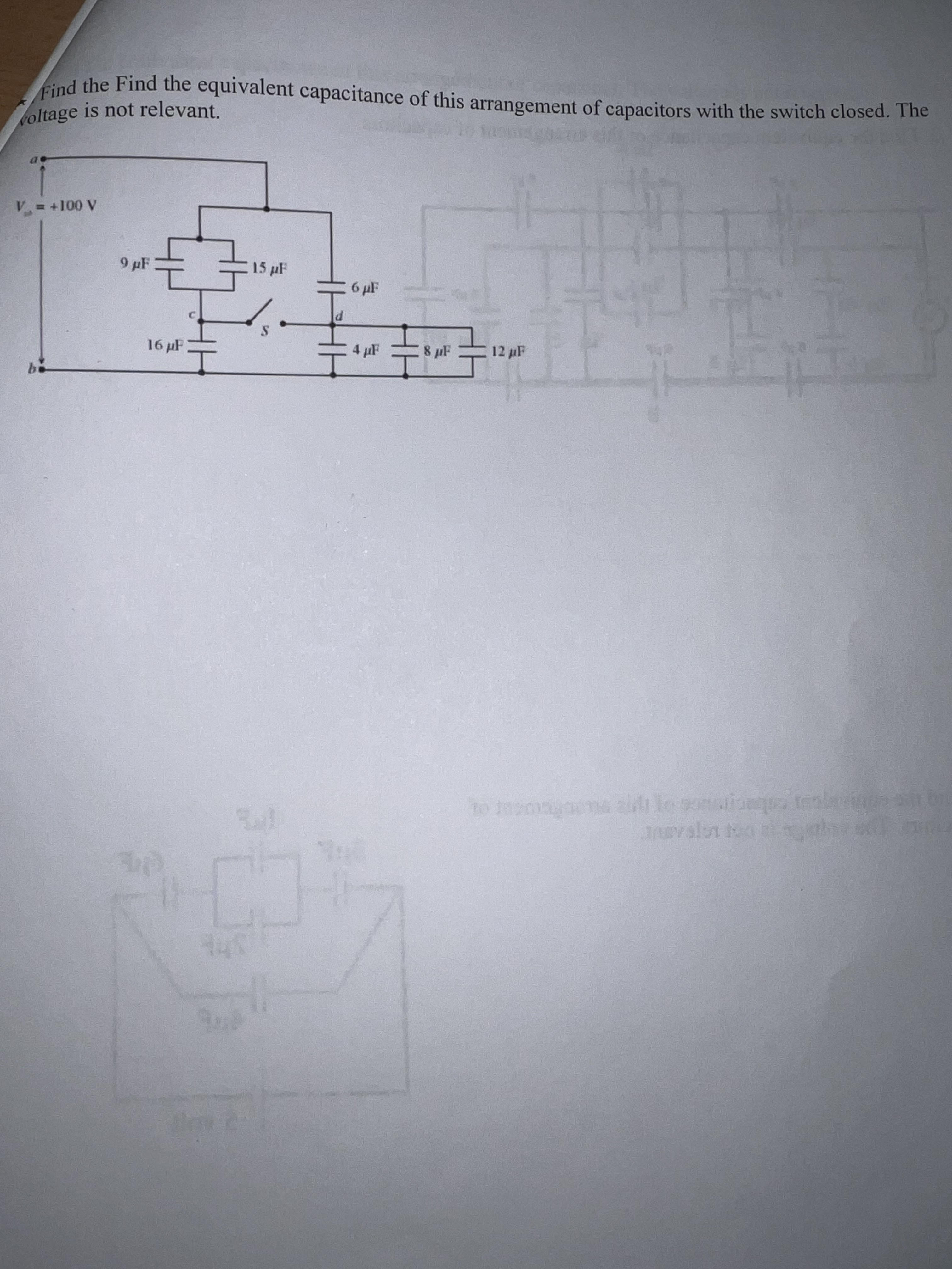 Solved Please Help Find the Find the equivalent capacitance | Chegg.com