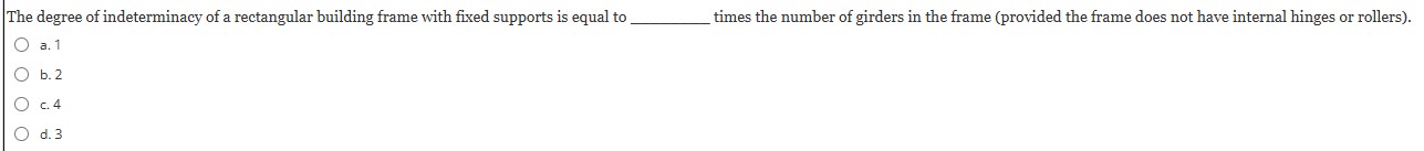 Solved The degree of indeterminacy of a rectangular building | Chegg.com