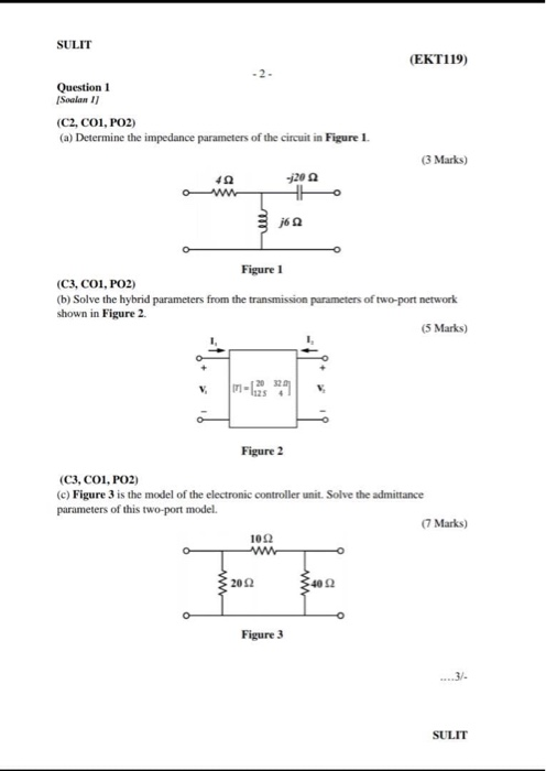 Solved SULIT (EKT119) Question 1 Soalan 11 (C2, C01, PO2) | Chegg.com