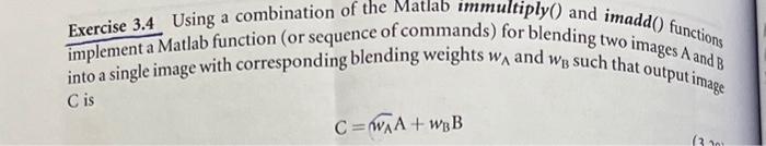 Solved Exercise 3.4 Using a combination of the Matlab | Chegg.com