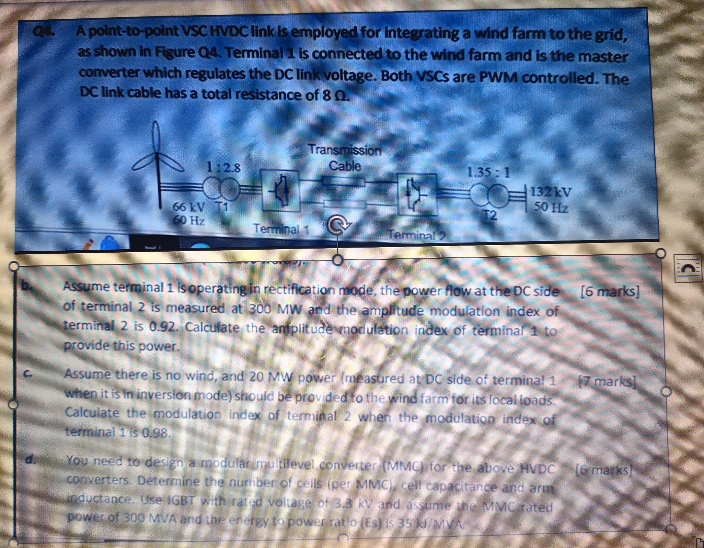 Q. ﻿A point-to-point VSC HVDC link is employed for | Chegg.com