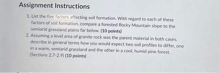 Solved Assignment Instructions 1. List the five factors | Chegg.com