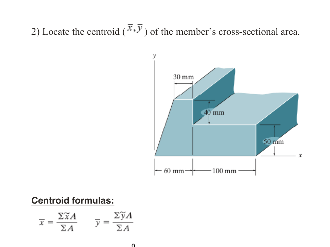 Solved Locate the centroid (x‾,bar (y)) ﻿of the member's | Chegg.com
