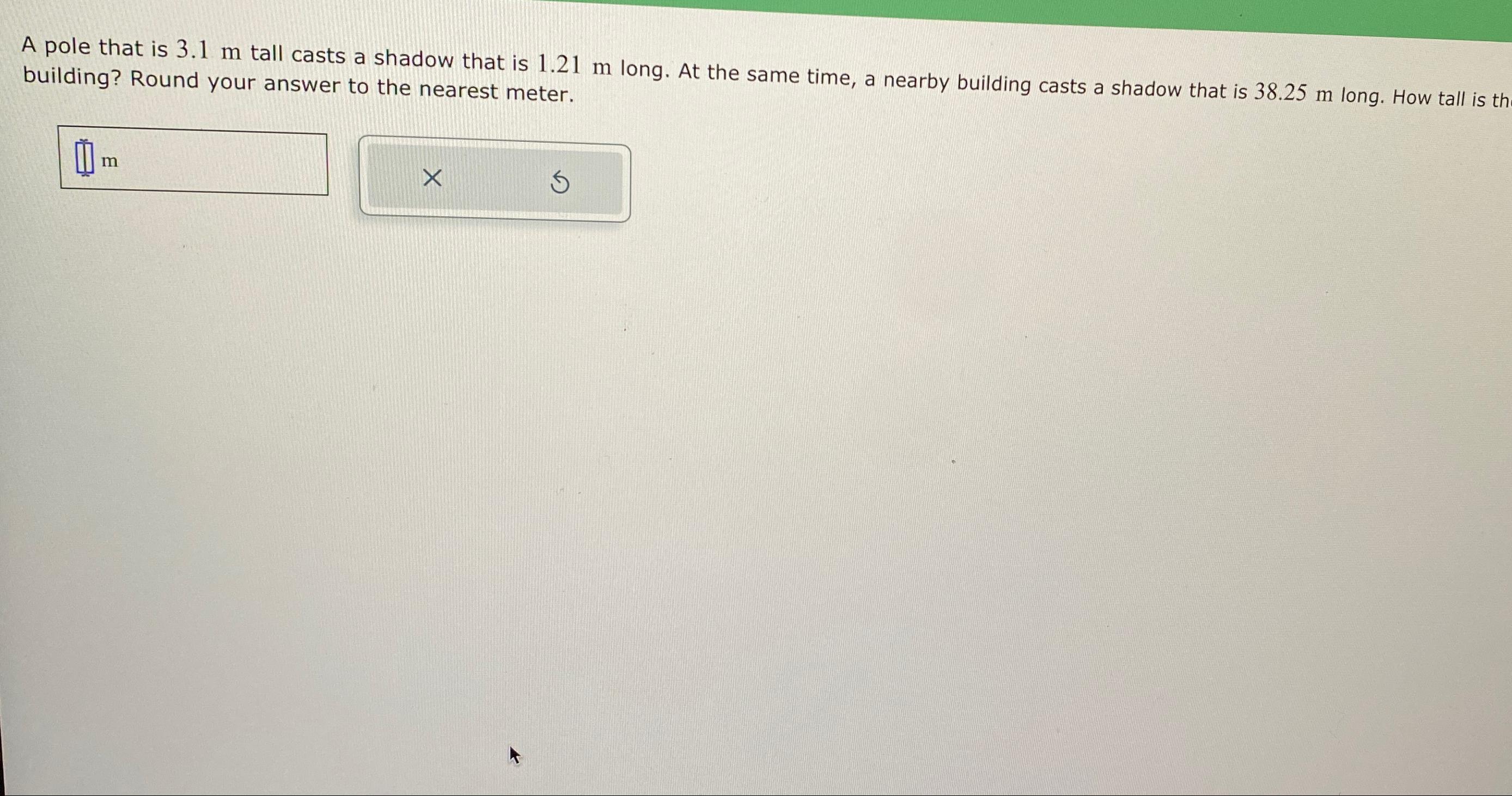 Solved building? Round your answer to the nearest meter. | Chegg.com