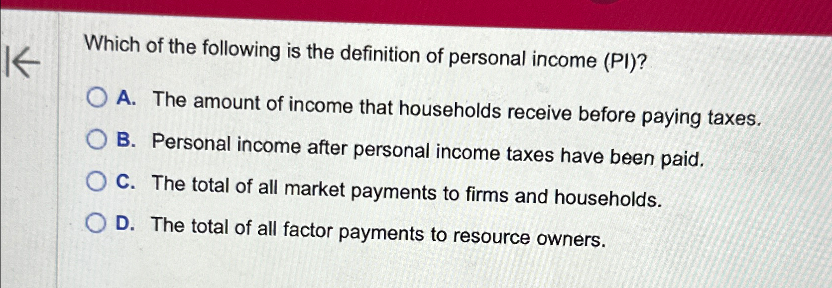 Solved Which of the following is the definition of personal | Chegg.com