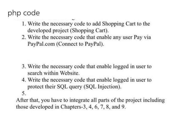 Solved php code 1. Write the necessary code to add Shopping | Chegg.com