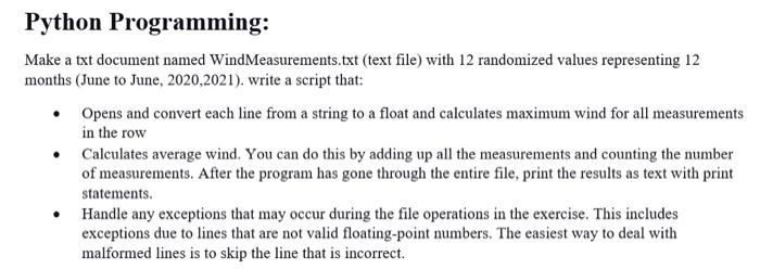 Solved Python Programming: Make a txt document named | Chegg.com