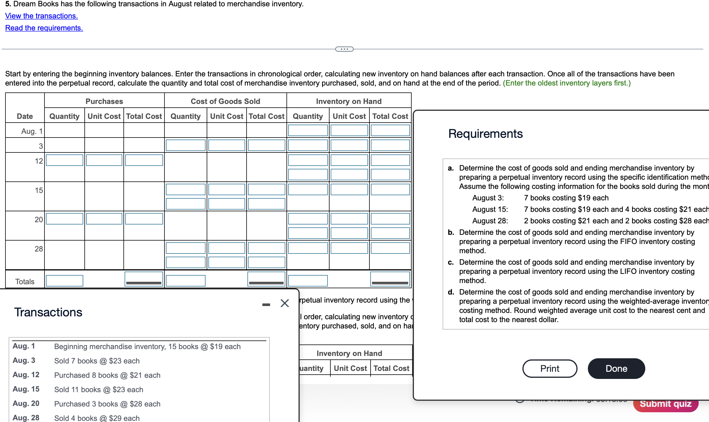 Solved View the transactions.Read the | Chegg.com