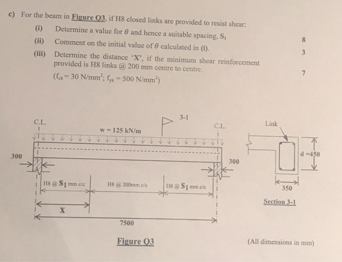 Solved c) For the beam in Figure Q3, if H8 closed links are | Chegg.com