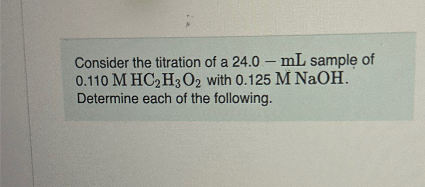 Consider the titration of a 24.0-mL ﻿sample of | Chegg.com