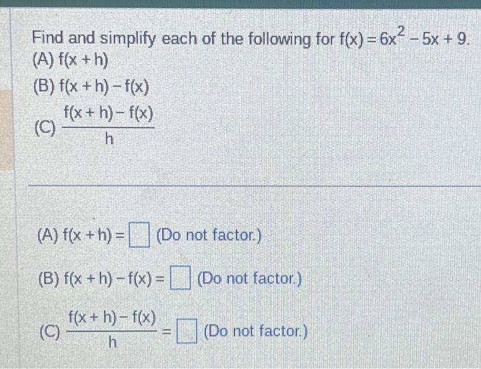 Solved Find and simplify each of the following for | Chegg.com