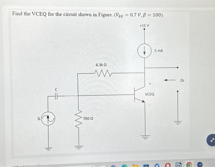 Solved Find the VCEQ for the circuit shown in Figure. | Chegg.com